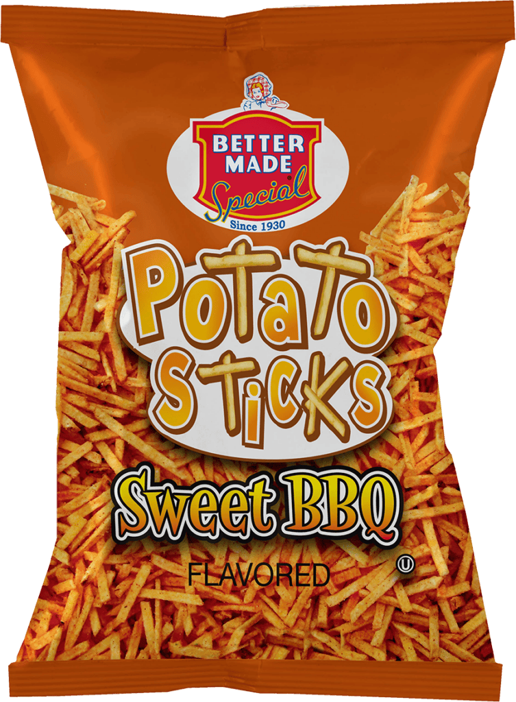 Better Made Sweet BBQ Potato Sticks 3 oz for Snacking Fun